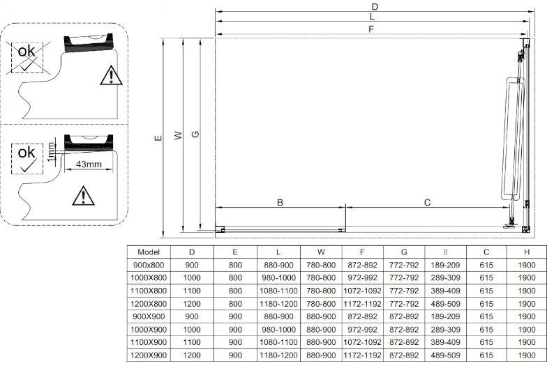 BPS-koupelny Obdélníkový sprchový kout HYD-OK-KA01 110x80 černá/transparent - bez vaničky