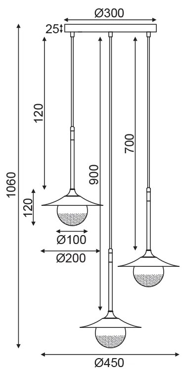 ACA DECOR Závěsné svítidlo LAYLA max. 3x25W/G9/230V/IP20