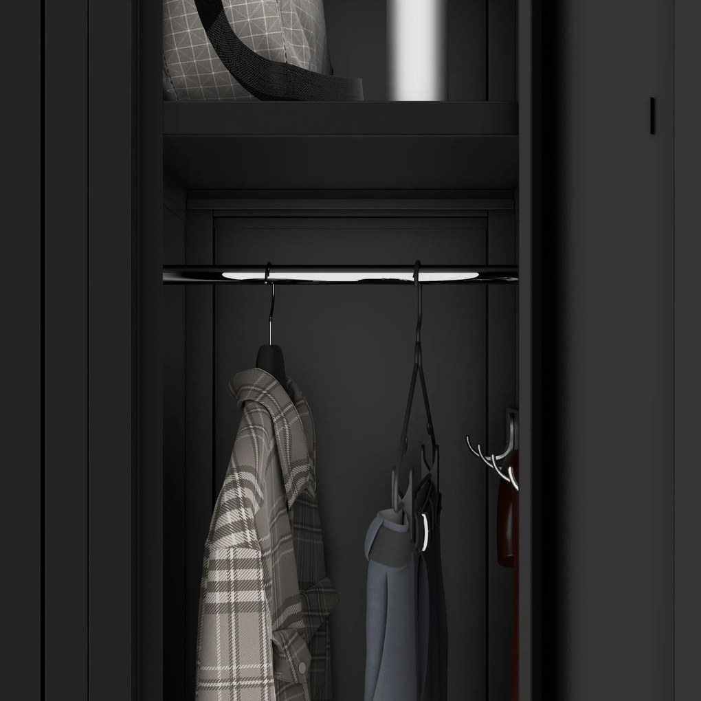 Šatní skříň úzká, černá, 600x1800x500 mm: KACPER II