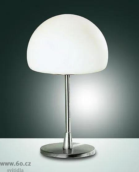 Fabas 2561-30-178 Gaia, stolní lampička, 1x40W, matný nikl/bílé sklo, 26cm