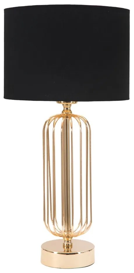 Stolní lampa v černo-zlaté barvě Mauro Ferretti Glam Towy, výška 51 cm