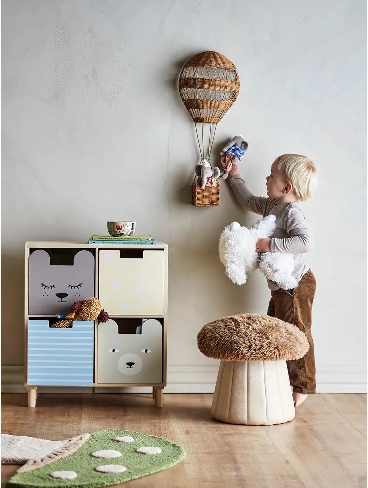 Hnědý/v přírodní barvě dětský puf Bertil – Bloomingville Mini