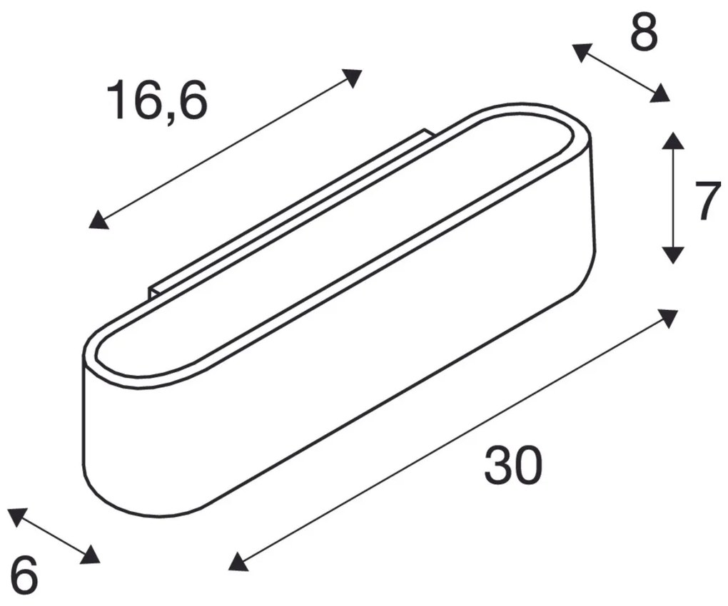 SLV 151410 Ossa 300, nástěnné svítidlo se svícením nahoru/dolů, 1xR7s max 120W, šířka 30cm