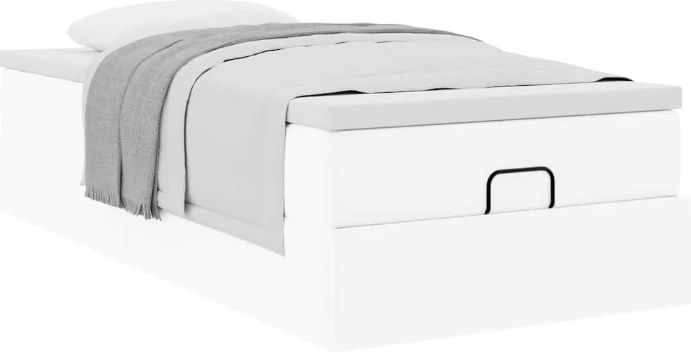 Osmanský rám postele s matrací bílý 90x200cm umělá kůže 3311017