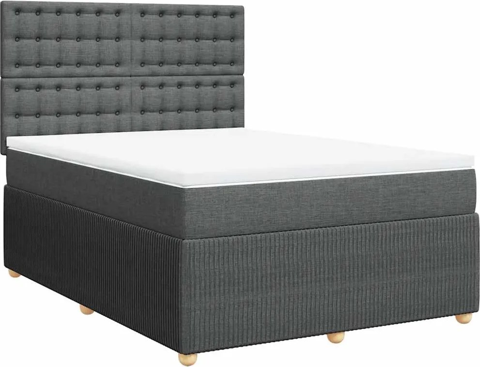 Box spring postel s matrací tmavě šedá 140x200 cm textil 3292094