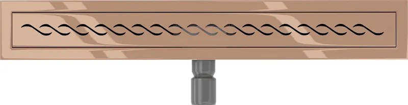 Mexen Flat, lineární podlahový žlab 70 cm, M18, růžové zlato, 1623070-15