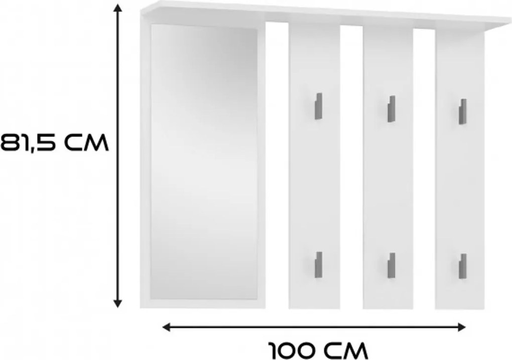 Věšák na zeď PARMA - bílá
