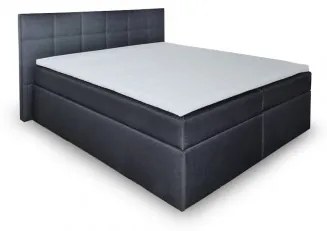 Postel Boxspring Bea 160x200, antracit, vč. matrace a topperu