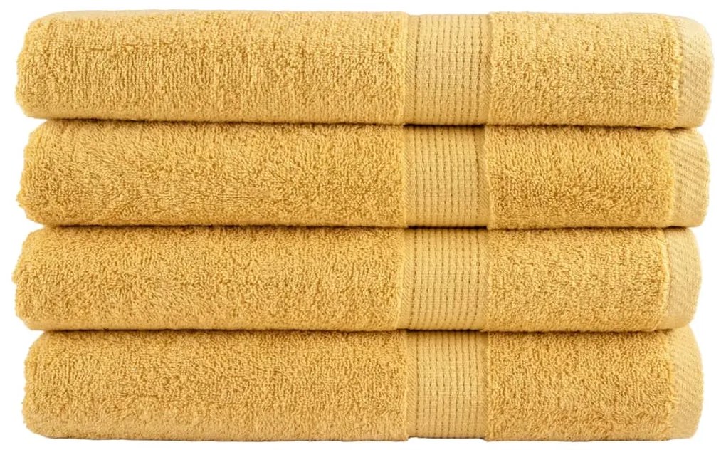 Prémiové saunové osušky SOLUND 4 ks zlaté 80x200 cm 600 g/m² 137291