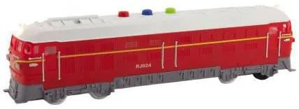 Teddies Lokomotiva/Vlak plast 23 cm červená na baterie se zvukem se světlem