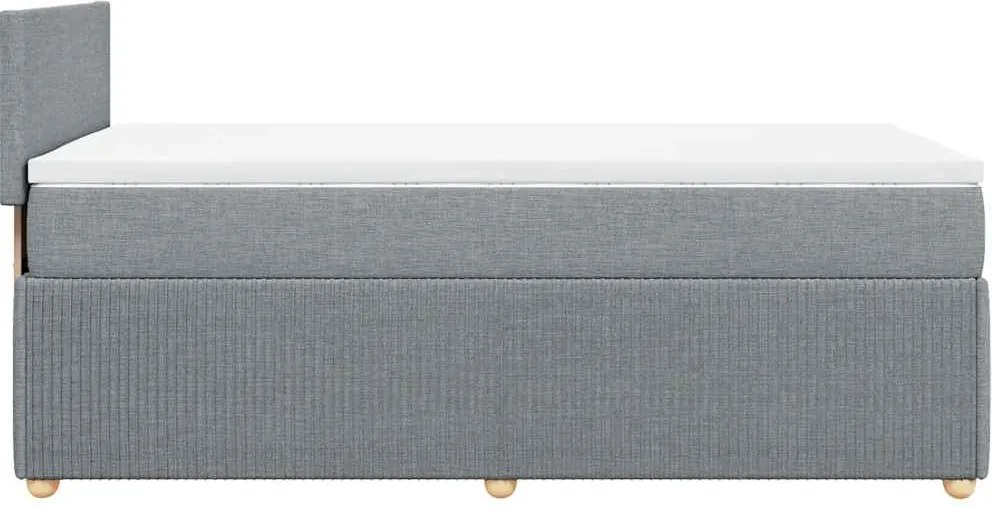 Box spring postel s matrací světle šedá 90x190 cm textil 3289604