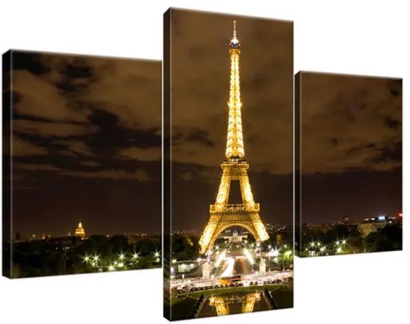 Tištěný obraz Paříž Eiffelova věž v noci 90x60cm 135A_3B