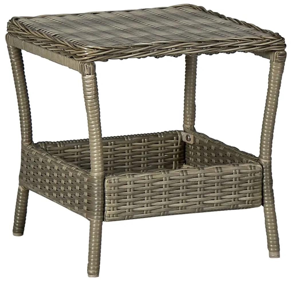 313308 vidaXL Zahradní stolek hnědý 45 x 45 x 46,5 cm polyratan