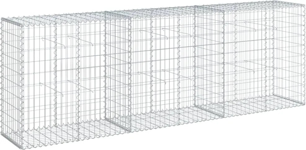Gabionový koš s víkem 300 x 50 x 100 cm pozinkované železo 3295144