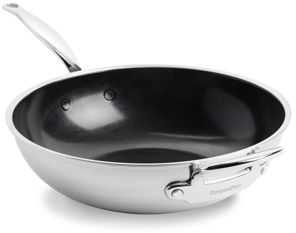 GreenPan Premiere nerezová wok pánev s keramickým povrchem, 30 cm CC003821-001