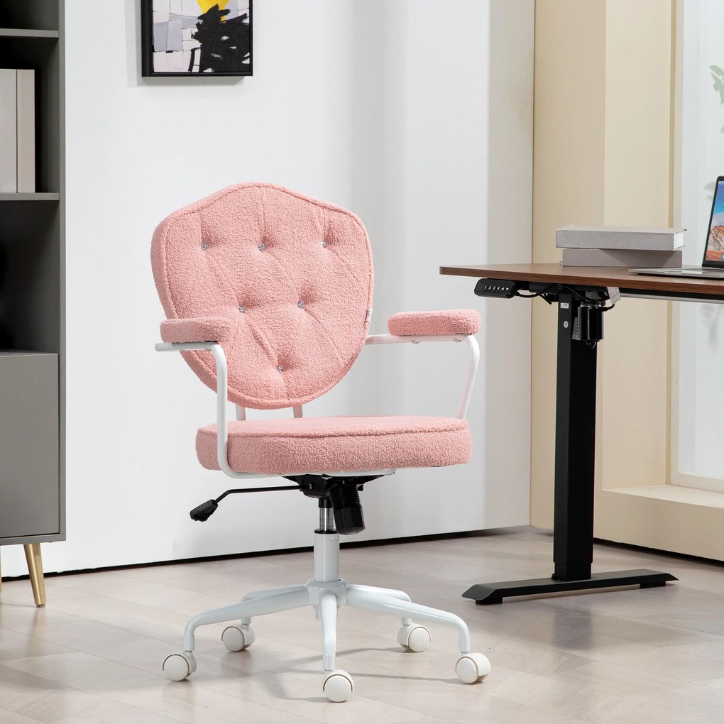 Kancelářská židle HOMCOM, ergonomická kancelářská židle s houpací funkcí, knoflíkový potah, výškově nastavitelná židle k počítači s otočnou funkcí, p…