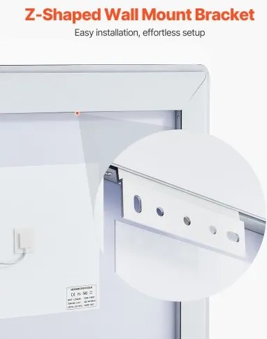 LED koupelnové zrcadlo 3 barevné nástěnné toaletní zrcátko proti zamlžování 70 ×