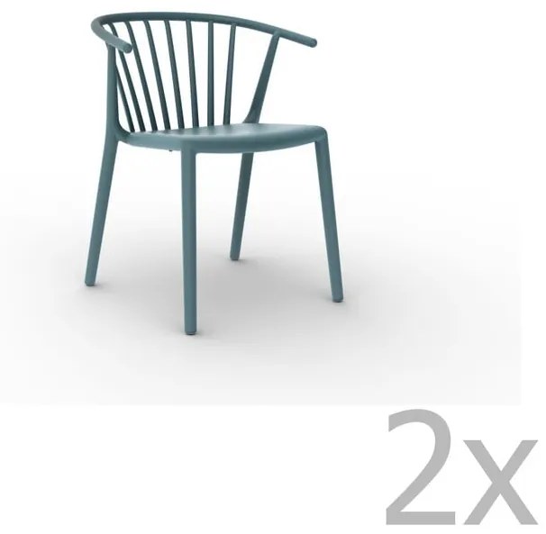 Sada 2 modrých jídelních židlí Resol Woody