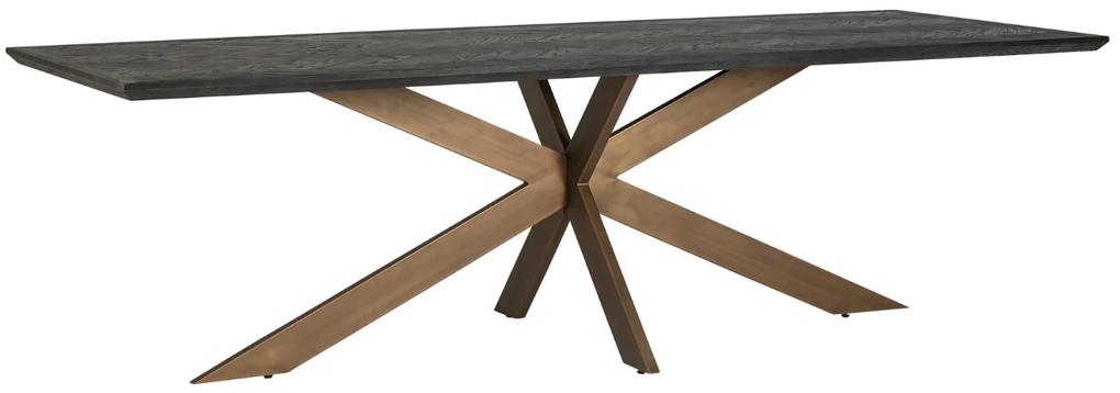 OnaDnes -20% Černo mosazný dubový jídelní stůl Richmond Blackbone 260 x 100 cm