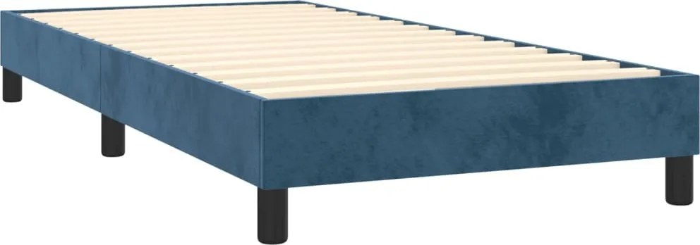 vidaXL Box spring postel s matrací 80 x 200 cm samet [3141273] Barva: Tmavě moddrá