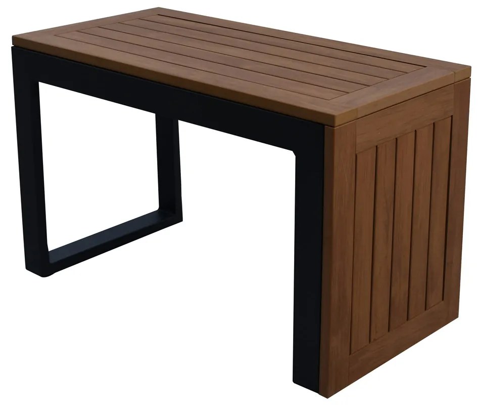 Zahradní set šedý textilen, hliník, šedá barva, polywood světle hnědá barva