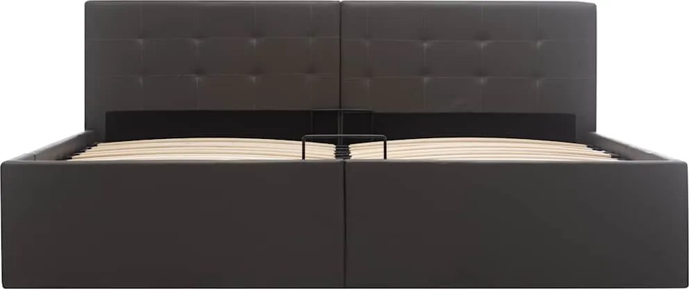 Rám postele s úložným prostorem šedý umělá kůže 160 x 200 cm 285526