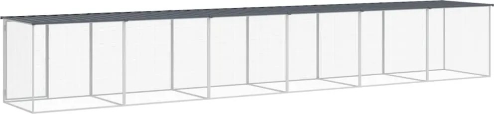 Klec pro kuřata se střechou antracitová 603 x 98 x 90 cm ocel 3189051