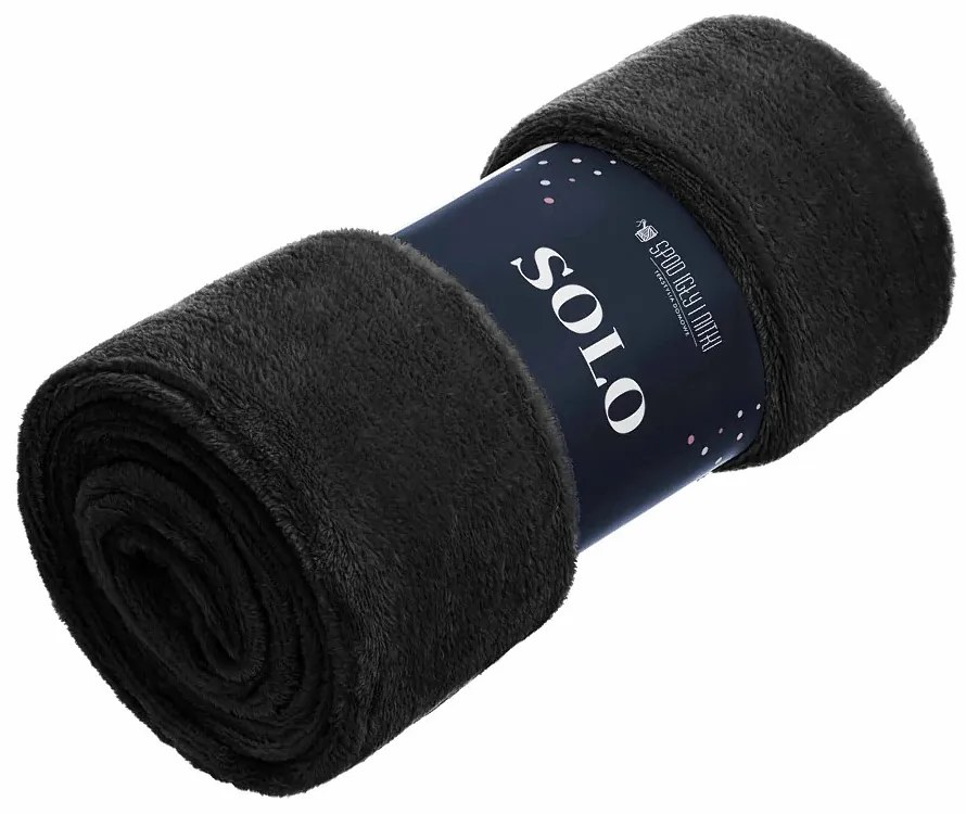 Spod Igły i Nitki Přehoz na postel z mikrovlákna 130x170 Solo černý