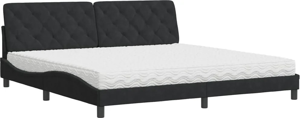 Postel s matrací černá 200 x 200 cm samet 3208678