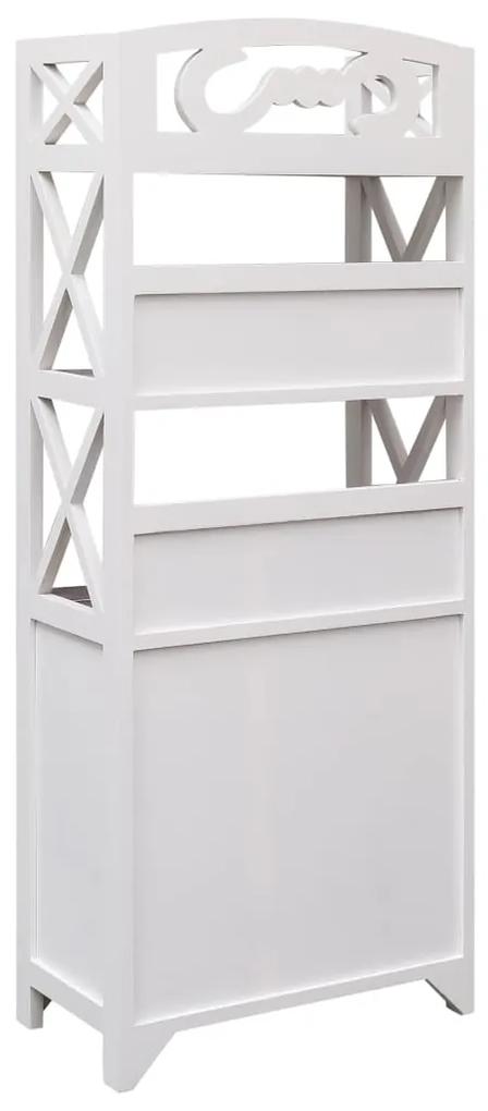 vidaXL Koupelnová skříňka bílá a šedá 46 x 24 x 116 cm dřevo pavlovnie