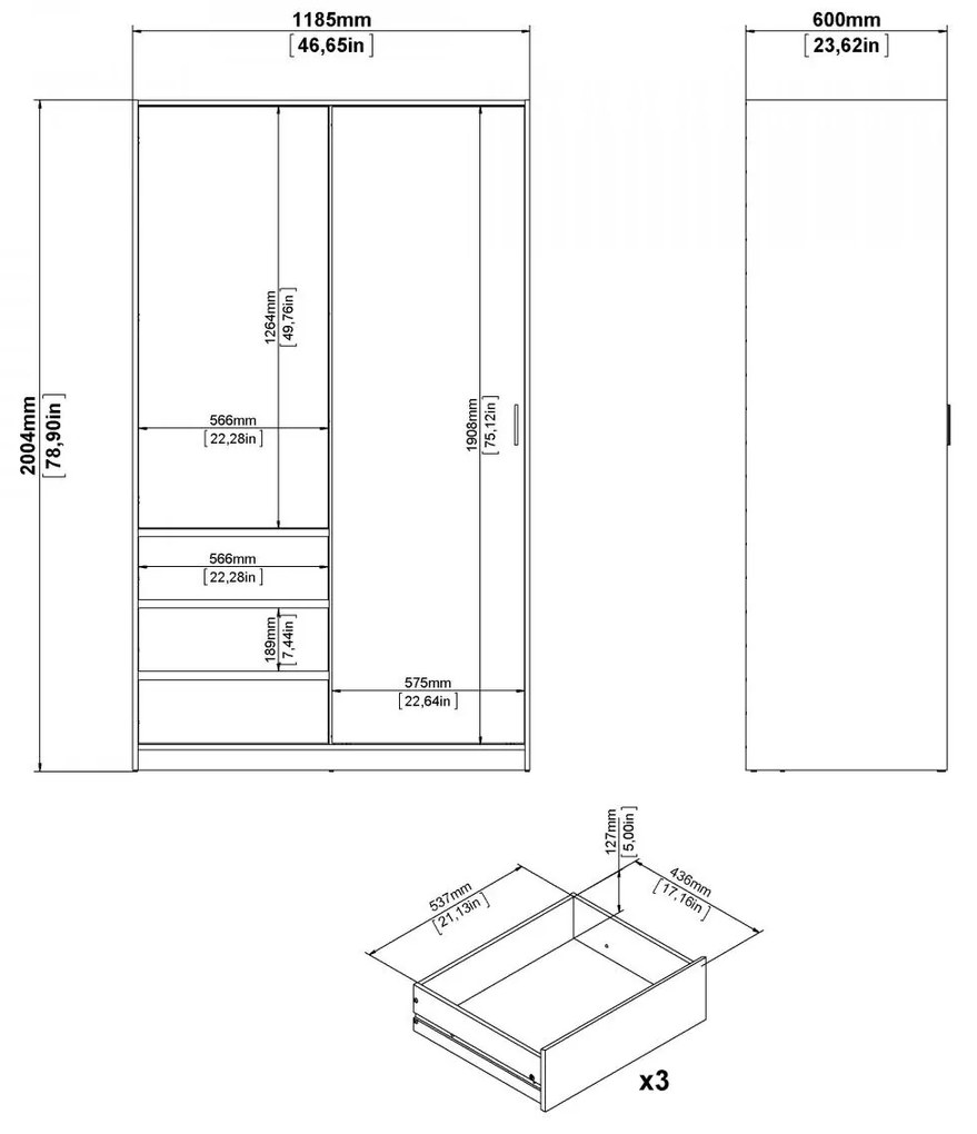 Tvilum Skříň Simplicity 146 bílý lesk