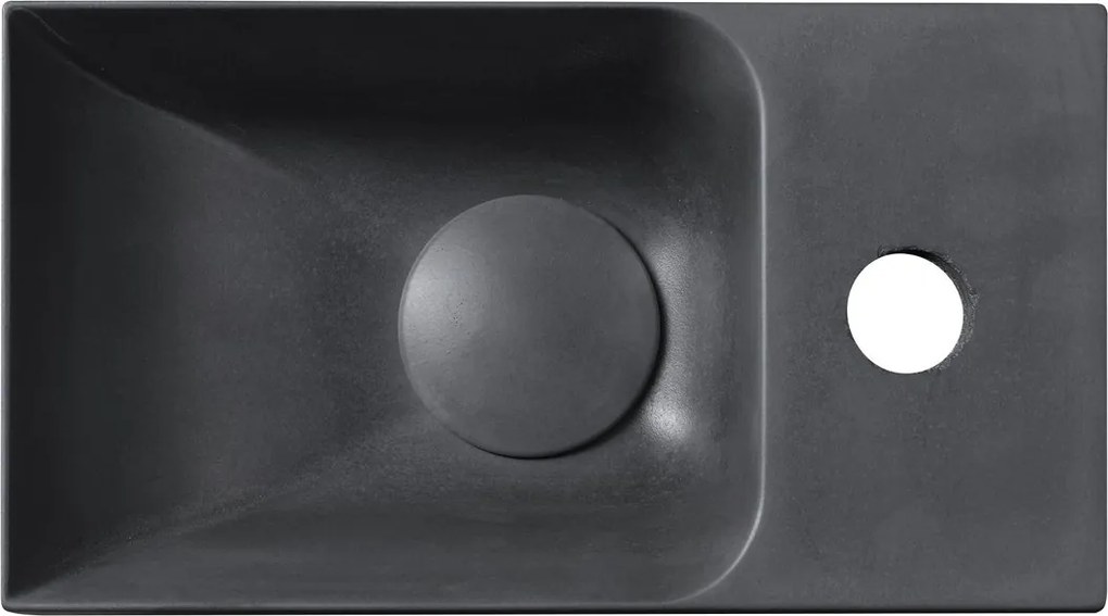 Sapho Sapho, PICCOLINO betonové umyvadlo 30,8x17cm, baterie vpravo, antracit, PK30516