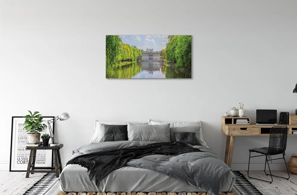 Obrazy na plátně Varšavský Palác lesního jezera 125x50 cm