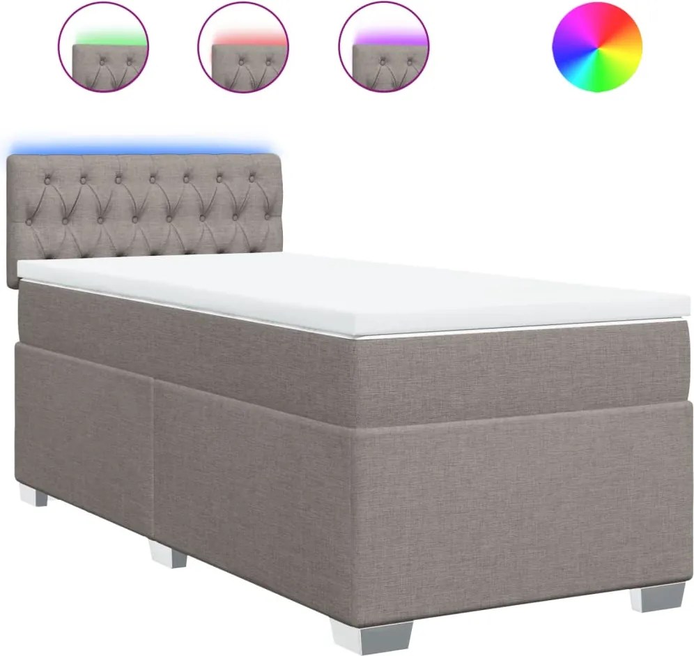 Box spring postel s matrací taupe 80x200 cm textil 3288026
