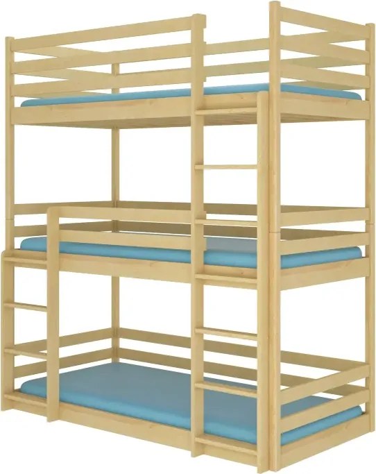 Třílůžková patrová postel TEDRO 180x80