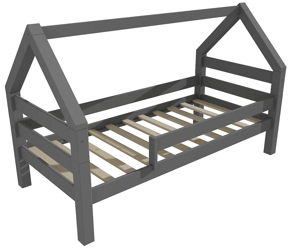 Vomaks Dětská postel se zábranou 8X8 09B Rozměr: 90 x 180 cm, Barva: surové dřevo