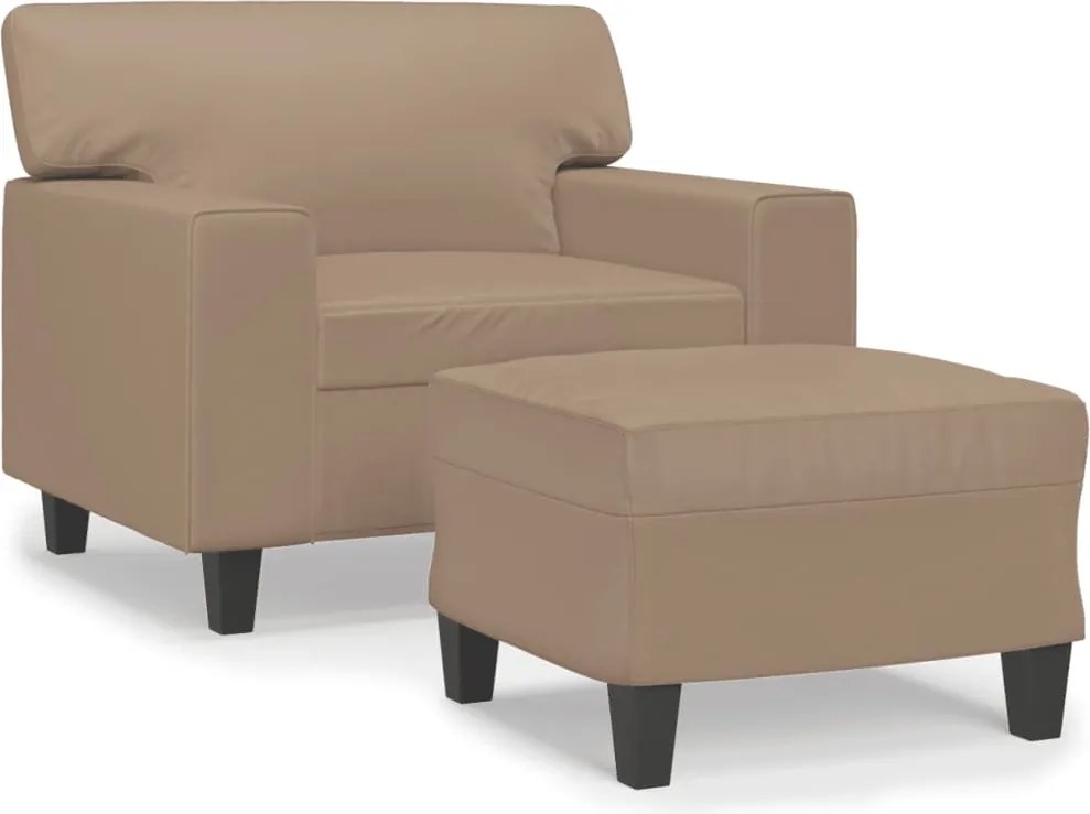 Křeslo s podnožkou cappuccino 60 cm umělá kůže 3201163