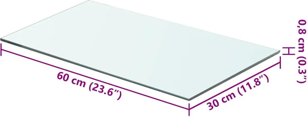 Policové desky 2 ks sklo čiré 60 x 30 cm 3051566