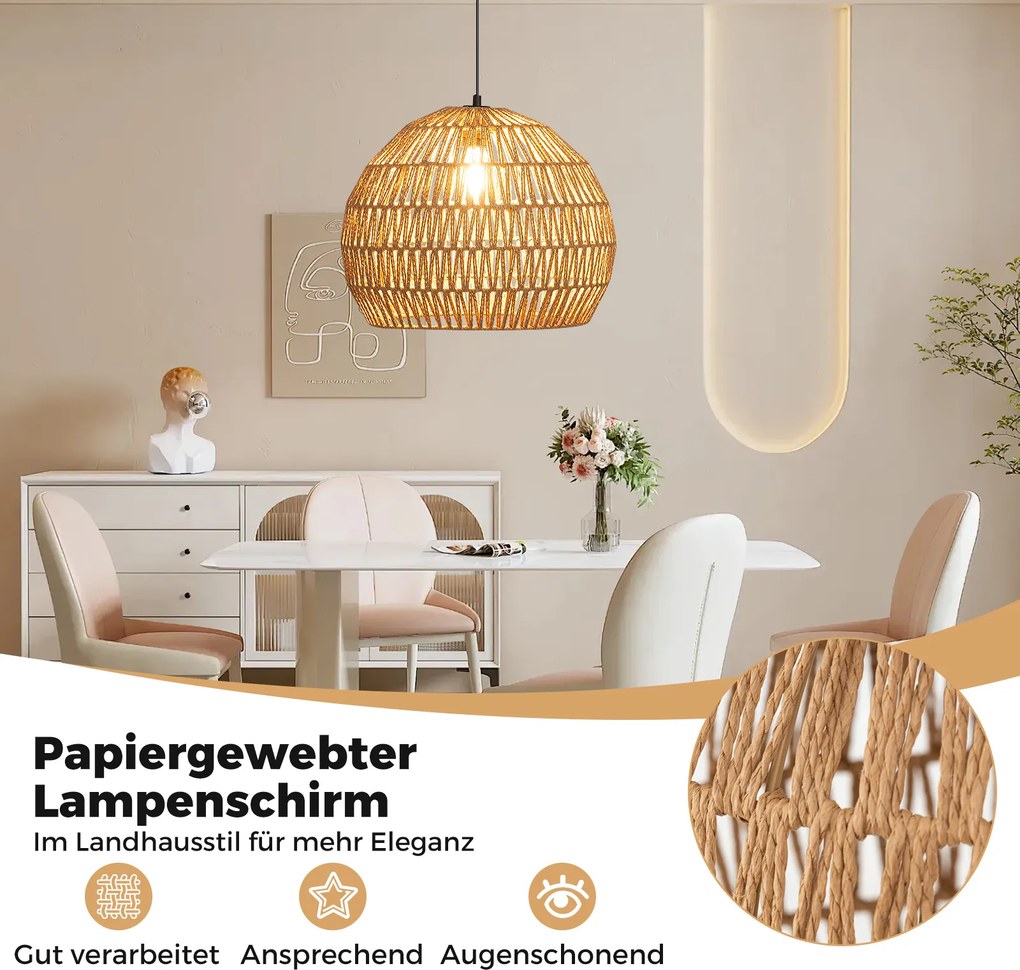 Costway Pletené závěsné svítidlo Boho stropní svítidlo