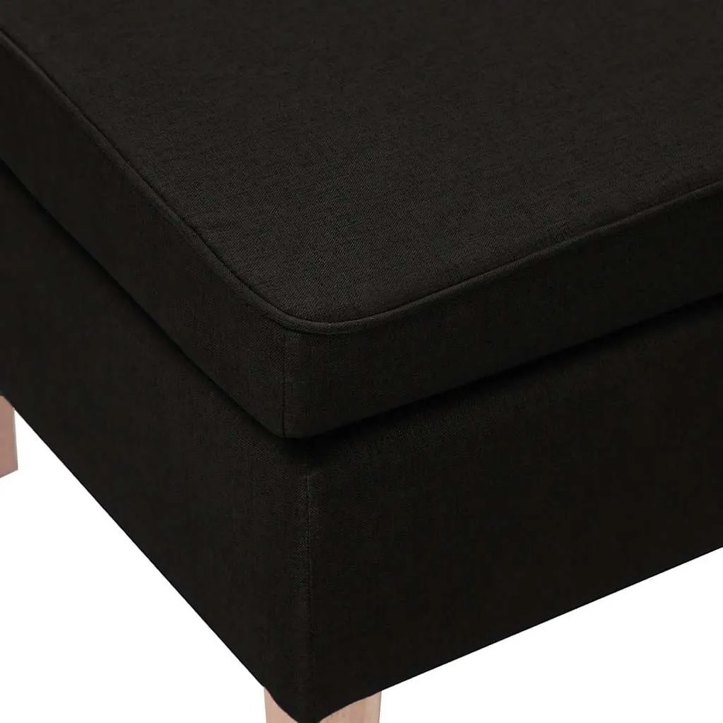 Stolička s dřevěnými nohami černá textil 329427