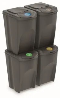 Sada odpadkových košů SORTIBOX, 4x35l
