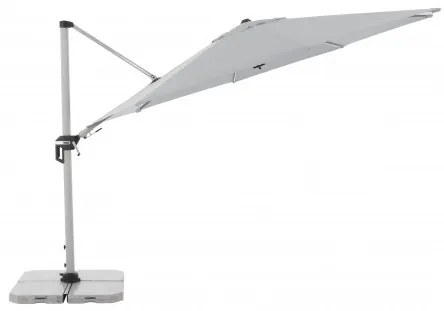 Výkyvný zahradní slunečník s boční tyčí Doppler ACTIVE 370 cm - světle šedý