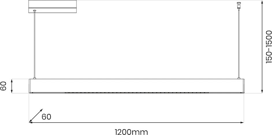Závěsné LED svítidlo Linea, 1x LED 36w, 3000-5700k, 3CCT, b