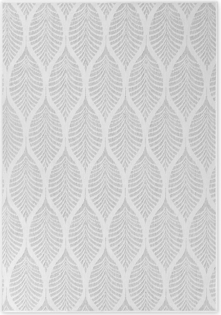 NORTHRUGS, Kusový koberec Duet Liora 106246 White/Gray - na ven i na doma, 120x170, šedá, chodba / předsíň