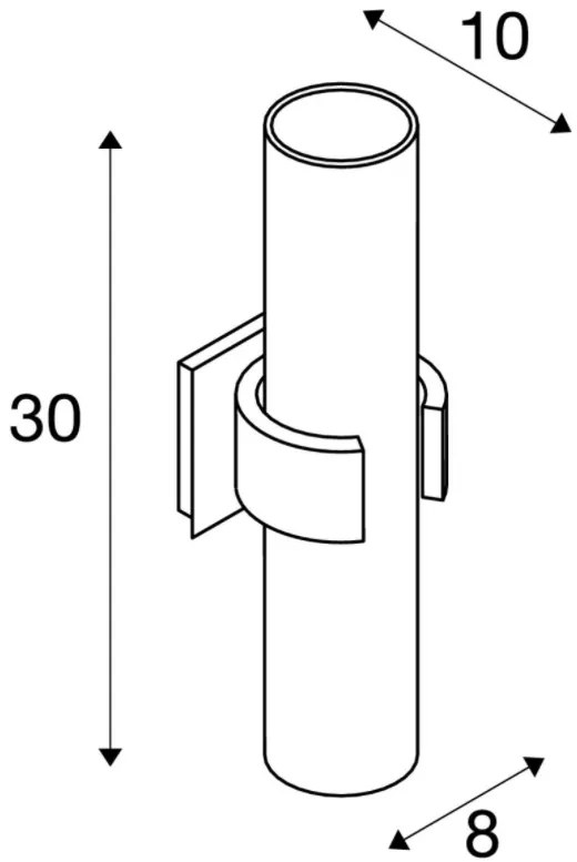 SLV Dena II, nástěnné svítidlo, 2x40W, hliník, 30cm
