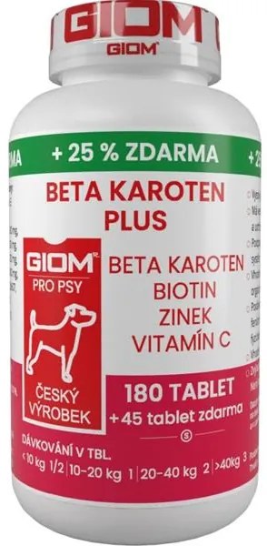 Giom S Beta-karoten Plus 180 tbl + 25 % zdarma