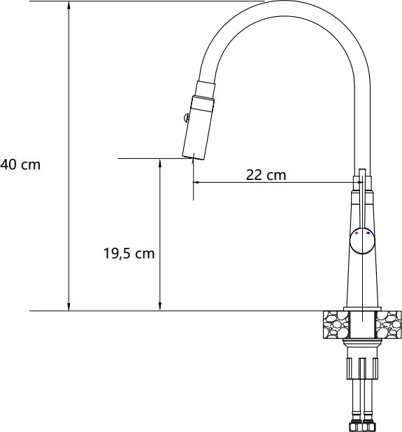 Šedá/nerez ohebná dřezová baterie QUADRON GINA se sprchou