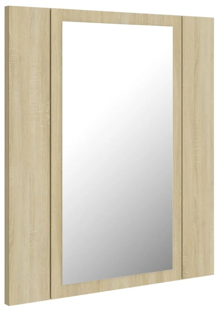 LED koupelnová skříňka se zrcadlem dub sonoma 40x12x45 cm akryl - Default Title