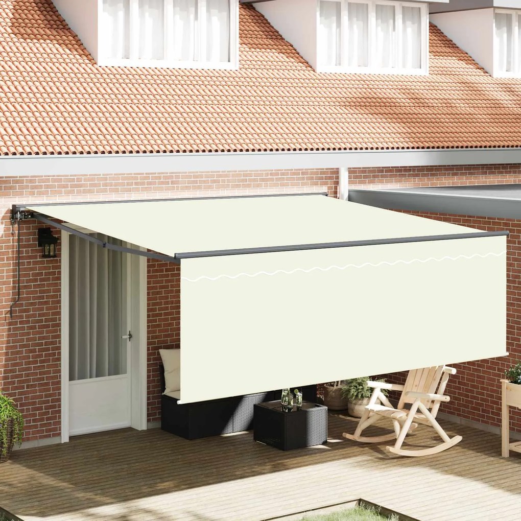 Stahovací markýza Krémová 400 × 300 cm Polyester a hliník 3330494