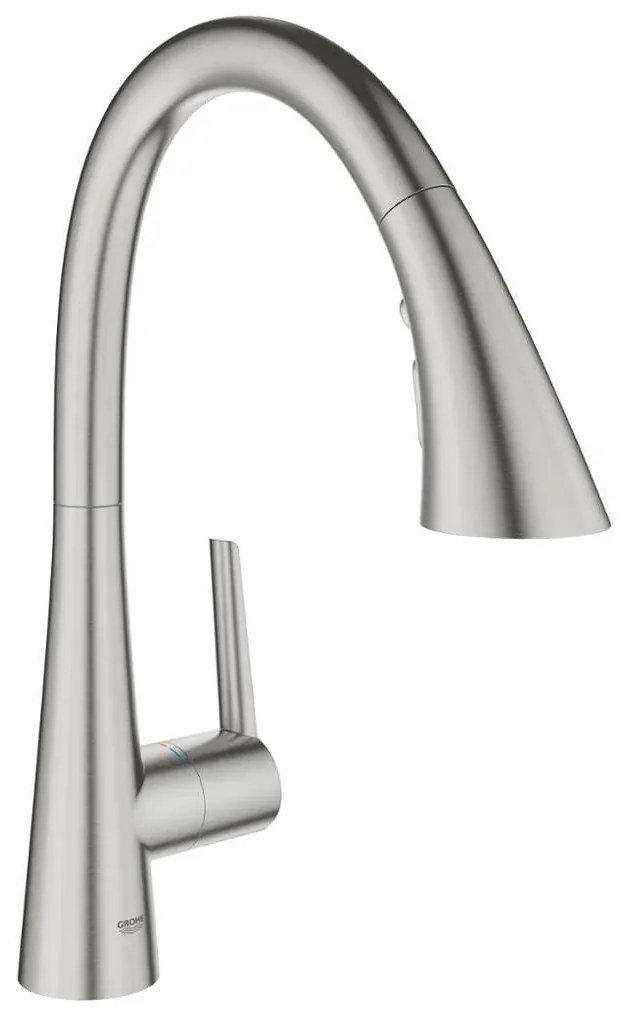 Grohe Zedra - Dřezová baterie s výsuvnou sprškou, supersteel 32294DC2